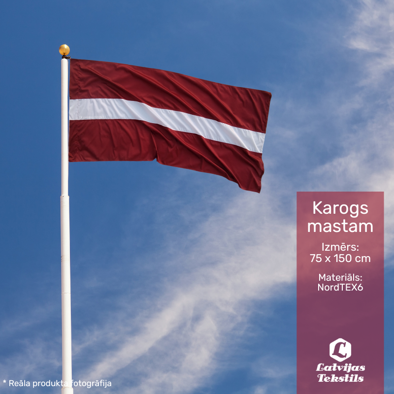Latvijas karogs mastam | 75 * 150 cm | NordTEX6 audums – Latvijas Tekstils